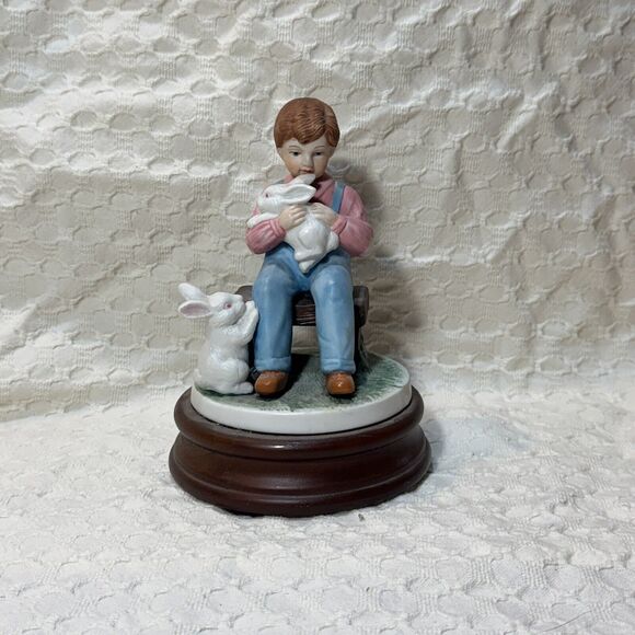 Heritage | Accents | Vintage 65 Heritage Ceramic Music Box Boy Wbunny ...